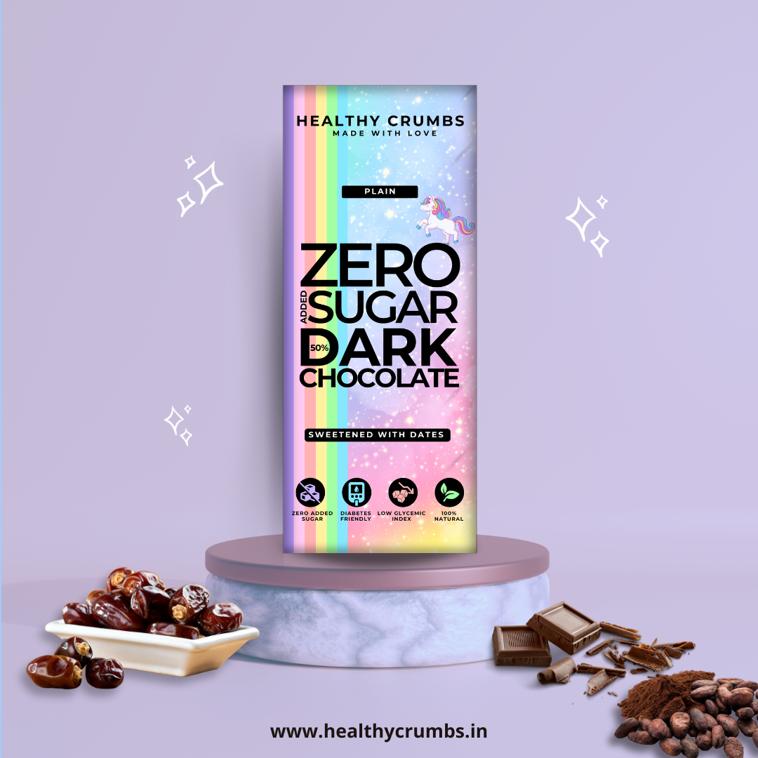 Zero Added Sugar Dark Chocolate 35g [Plain - Pack of 2] – HEALTHY CRUMBS